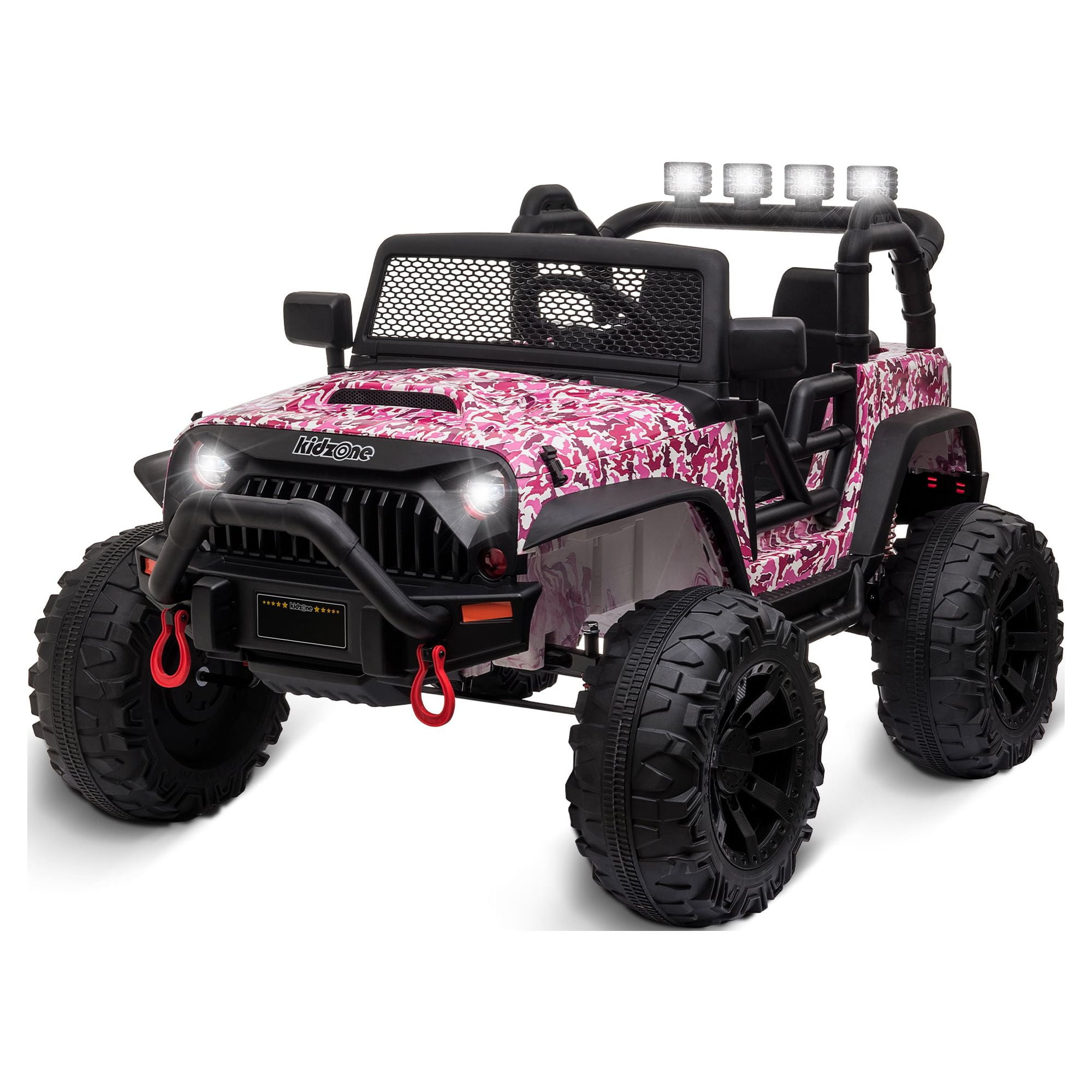Kidzone 12V Ride On Truck for Kids with Big Wheels, Bluetooth, LED ...