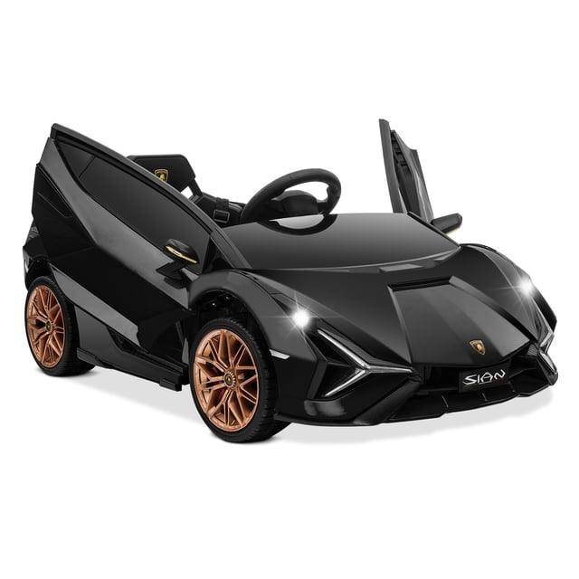 Kidzone Kids 12V Electric Licensed Lamborghini Car – Black with Gold ...
