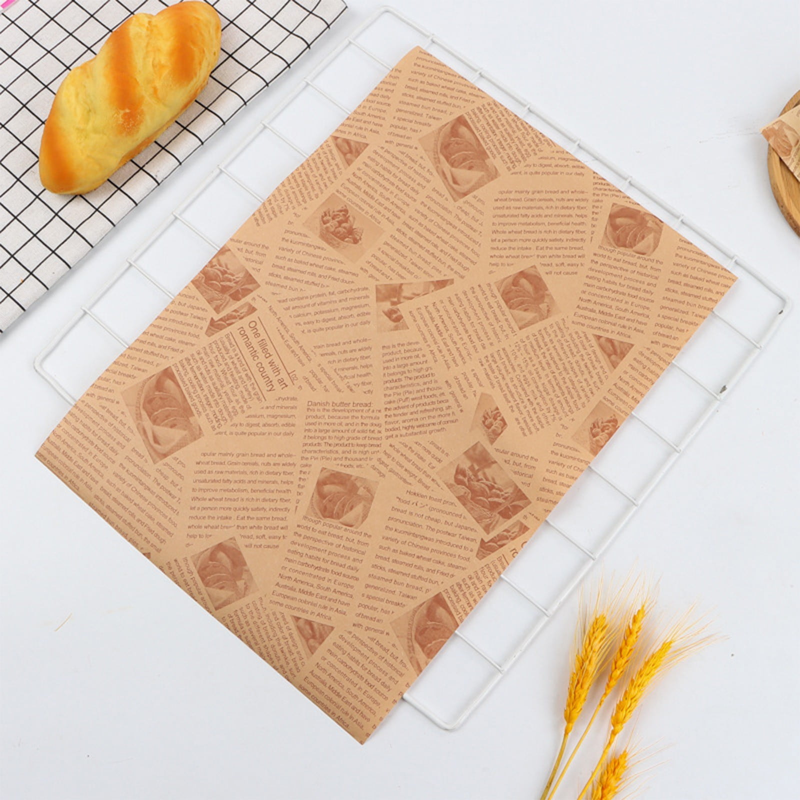 Kieccall 50 Sheets Of Printed Food Packaging Paper Oil Resistants Paper ...