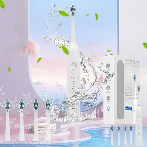 Kieccall Electric Toothbrush 4 Brush Heads 6 Modes Oral Care Cleaning ...