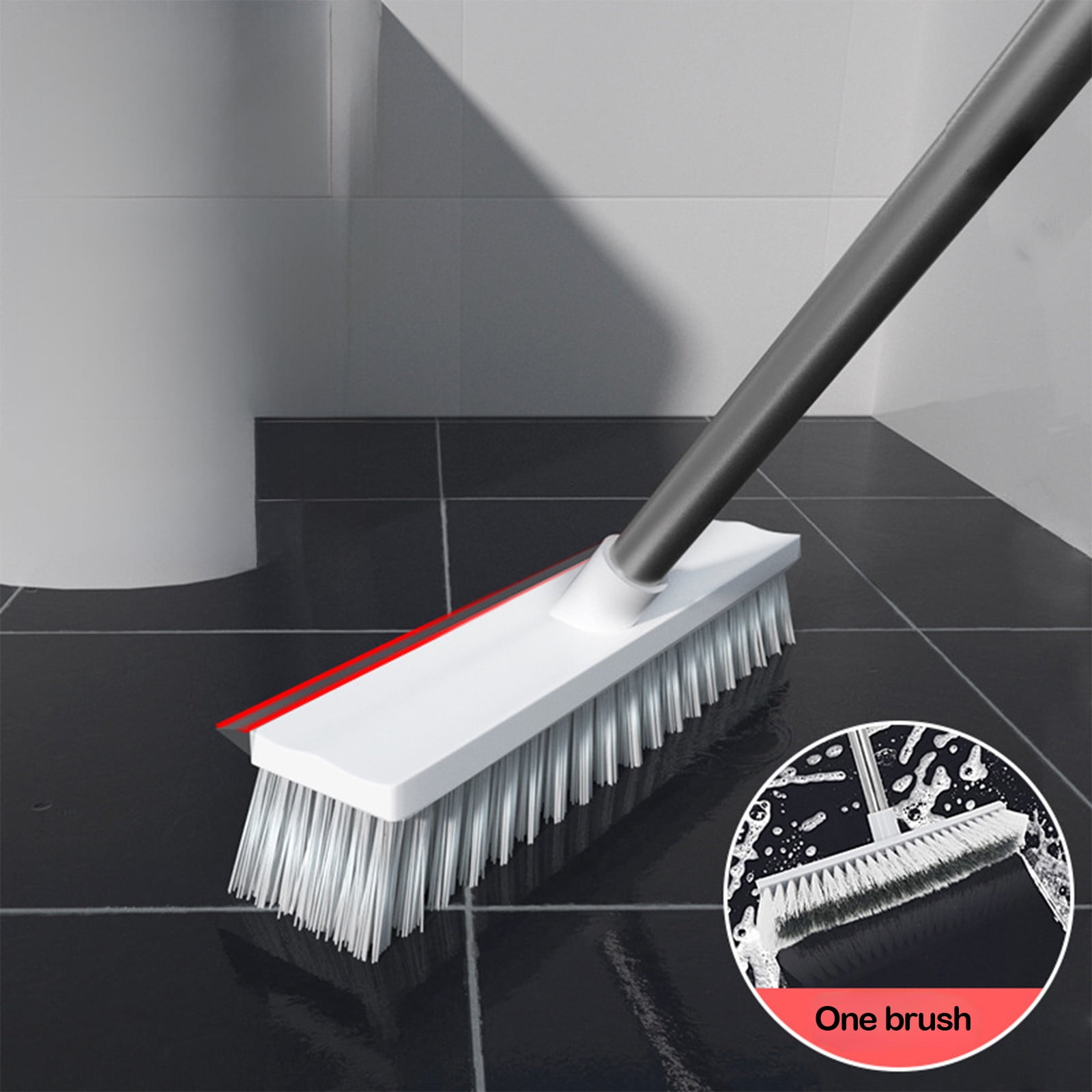 Kieccall Floor Scrub Brush With Long Handle Shower Scrubber Cleans ...