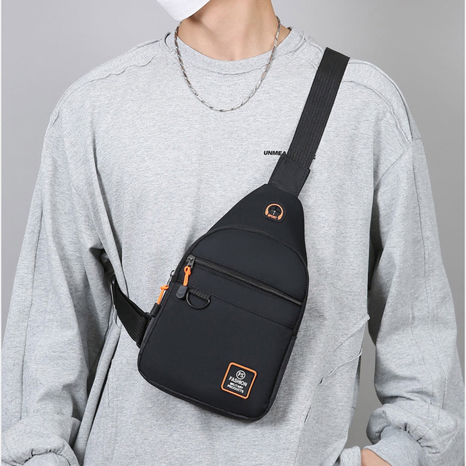 Kieccall Men’s Casual Crossbody Chest Bag, Compact Portable Phone Bag ...