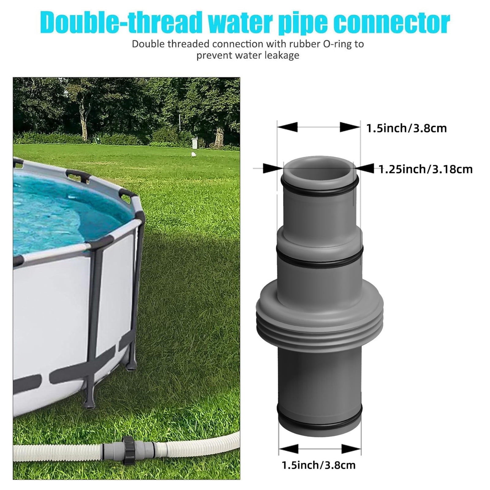 Kieccall Pool Pump Hose Tee T-Joint Connector, Pool Hose T, Y Etc ...