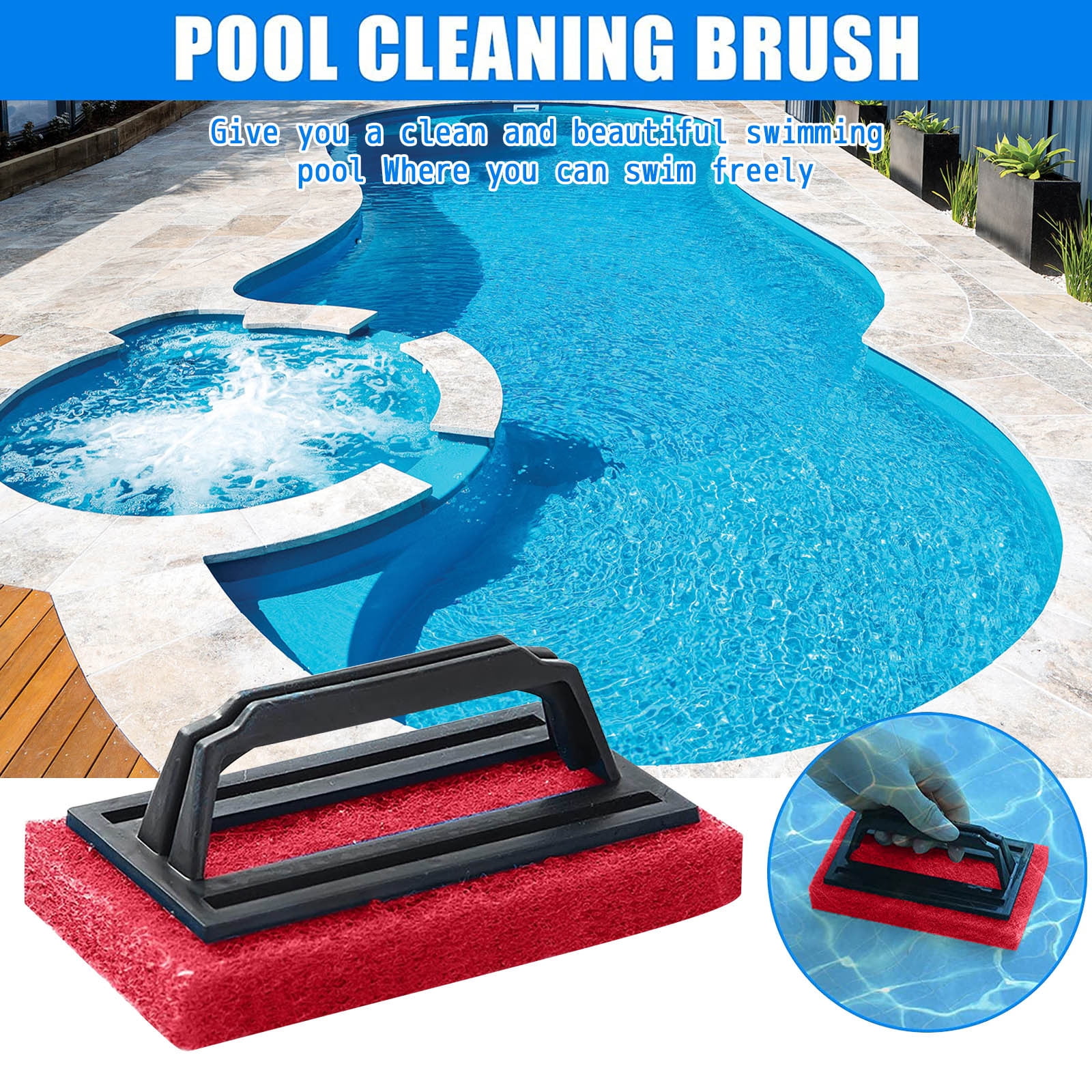 Kieccall Scrub Sponge Brush With Handle For Bathroom, Bathtubs, Tiles ...