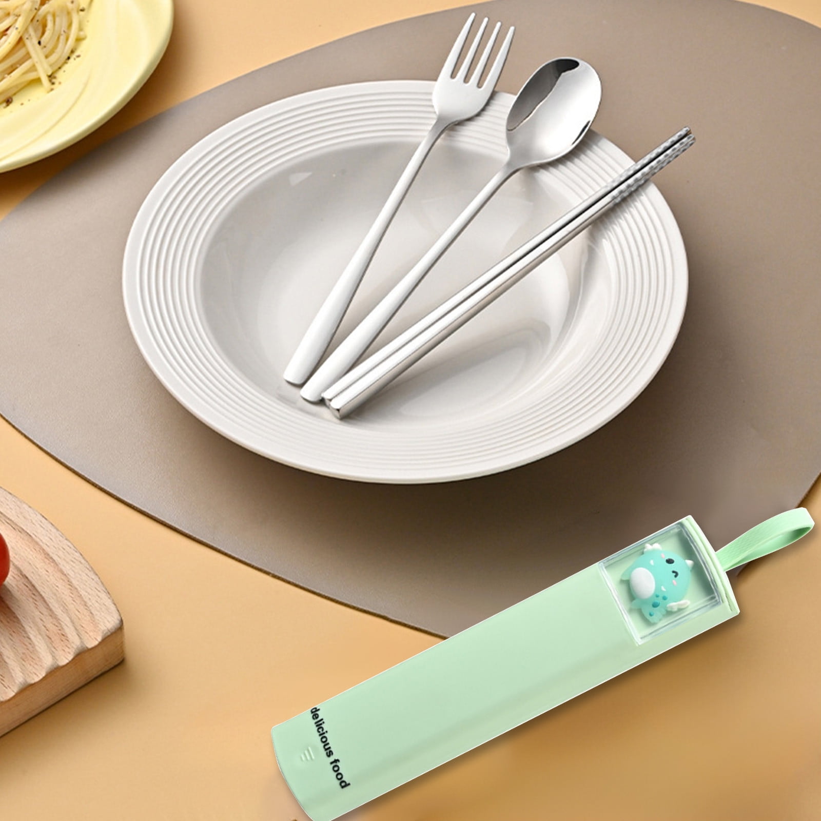 Kieccall Stainless Steel Portable Cutlery Set Camping Cutlery Box Set ...