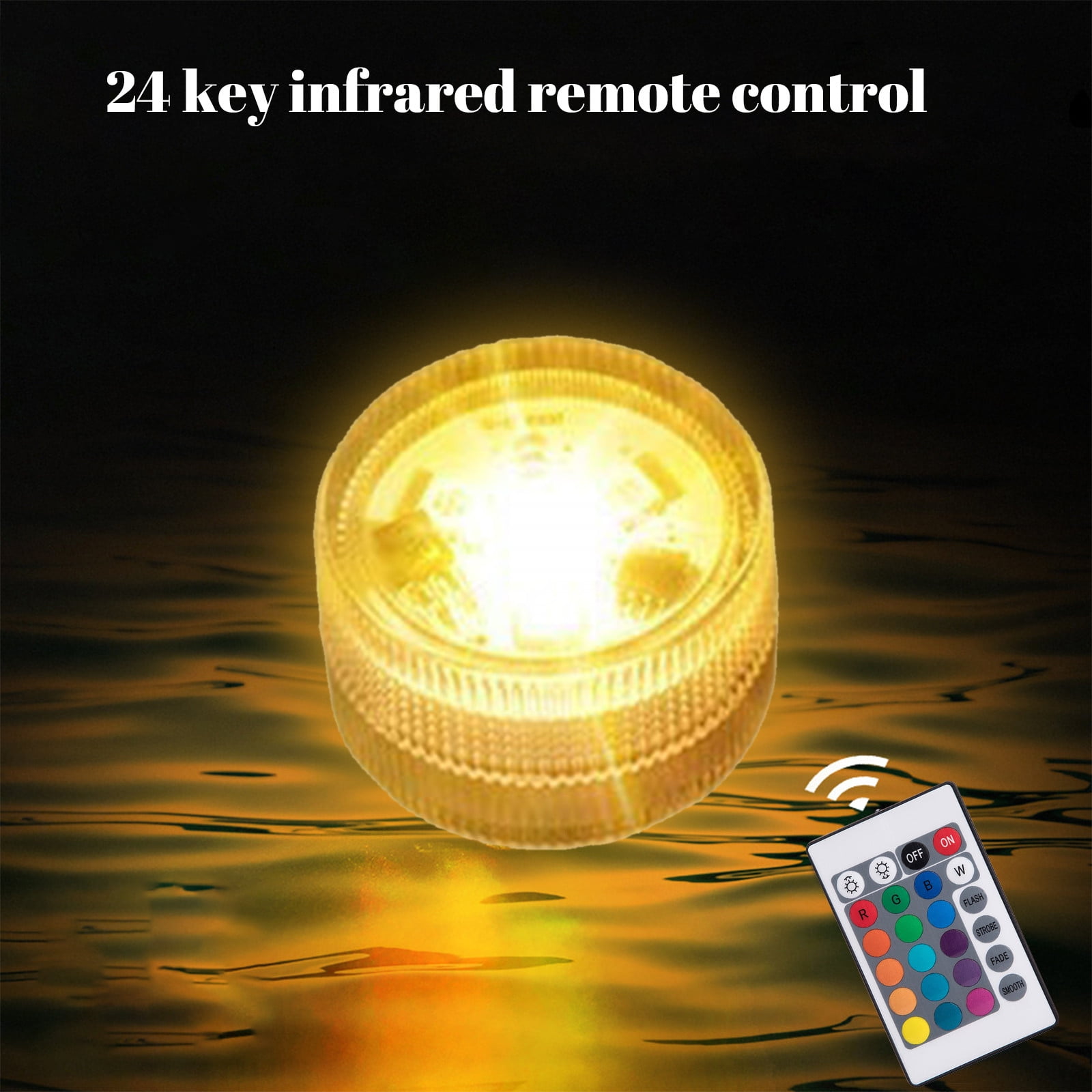 Kieccall Submersible Led Lights With Remote,Rgb Multicolor Waterproof ...