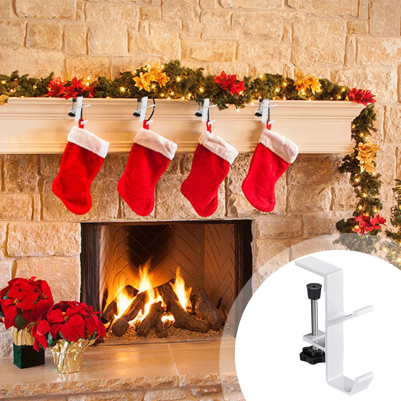 Kieeoam 1Pcs Christmas Stocking Holders, Mantel Stocking Hangers, Heavy ...