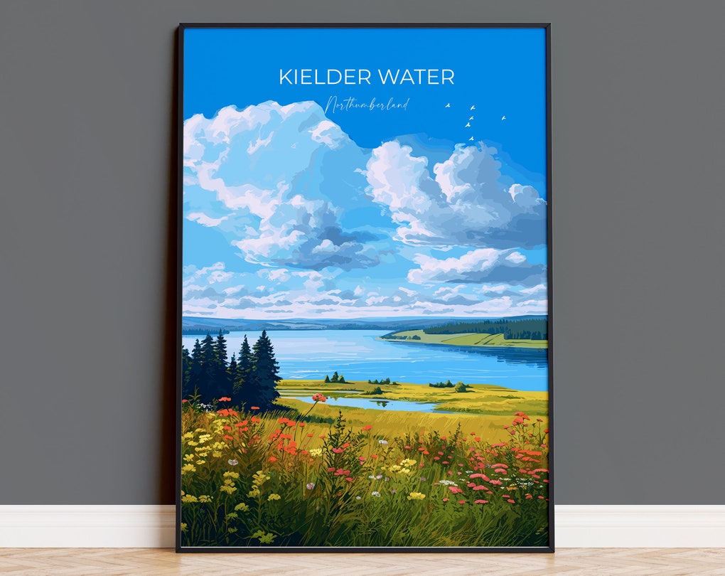 Kielder Water Travel Print, Travel Poster Of Kielder Water, Kielder ...