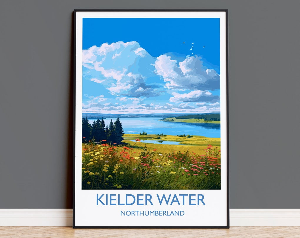 Kielder Water Travel Print, Travel Poster Of Kielder Water, Kielder ...