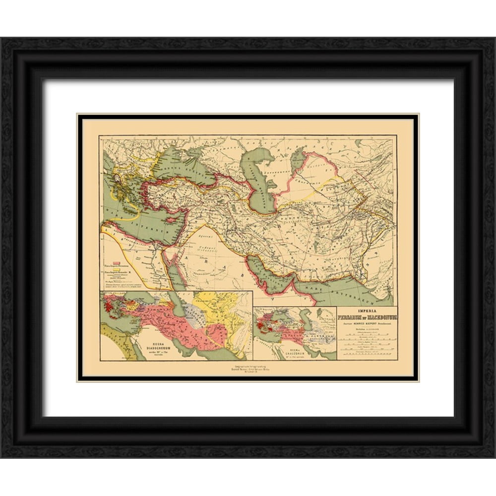 Kiepert 24x19 Black Ornate Wood Framed with Double Matting Museum Art ...