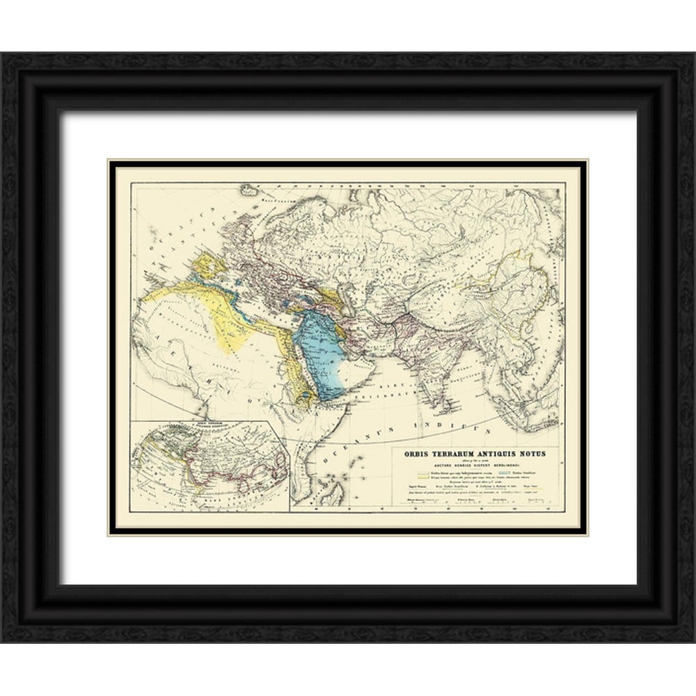 Kiepert 24x19 Black Ornate Wood Framed with Double Matting Museum Art ...