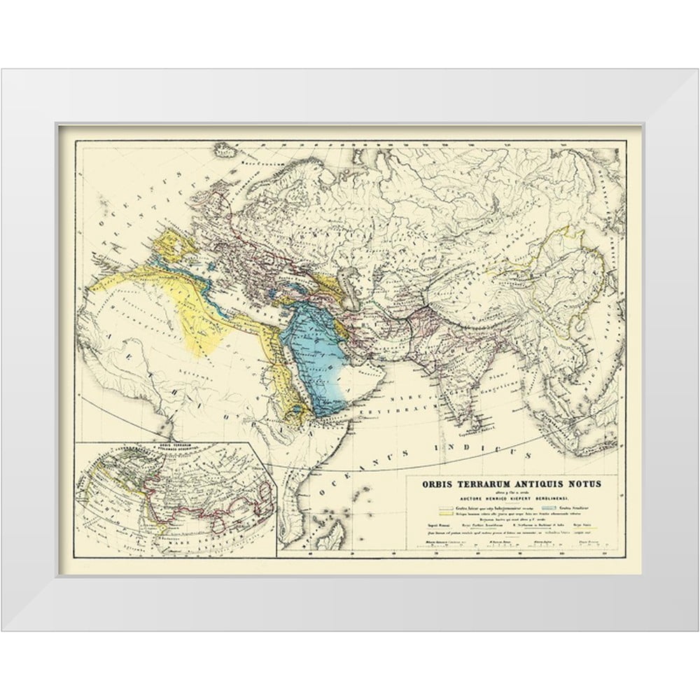 Kiepert 24x19 White Modern Wood Framed Museum Art Print Titled - World ...