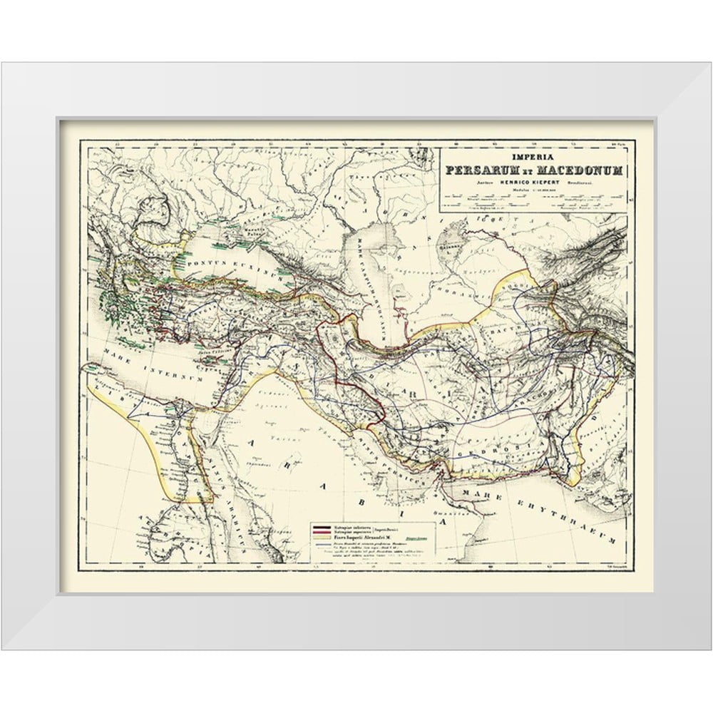 Kiepert 32x26 White Modern Wood Framed Museum Art Print Titled - Middle ...