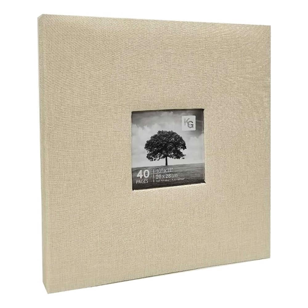 Kiera Grace Beige Self-Adhesive Linen Photo Album & Scrapbook - Walmart.com