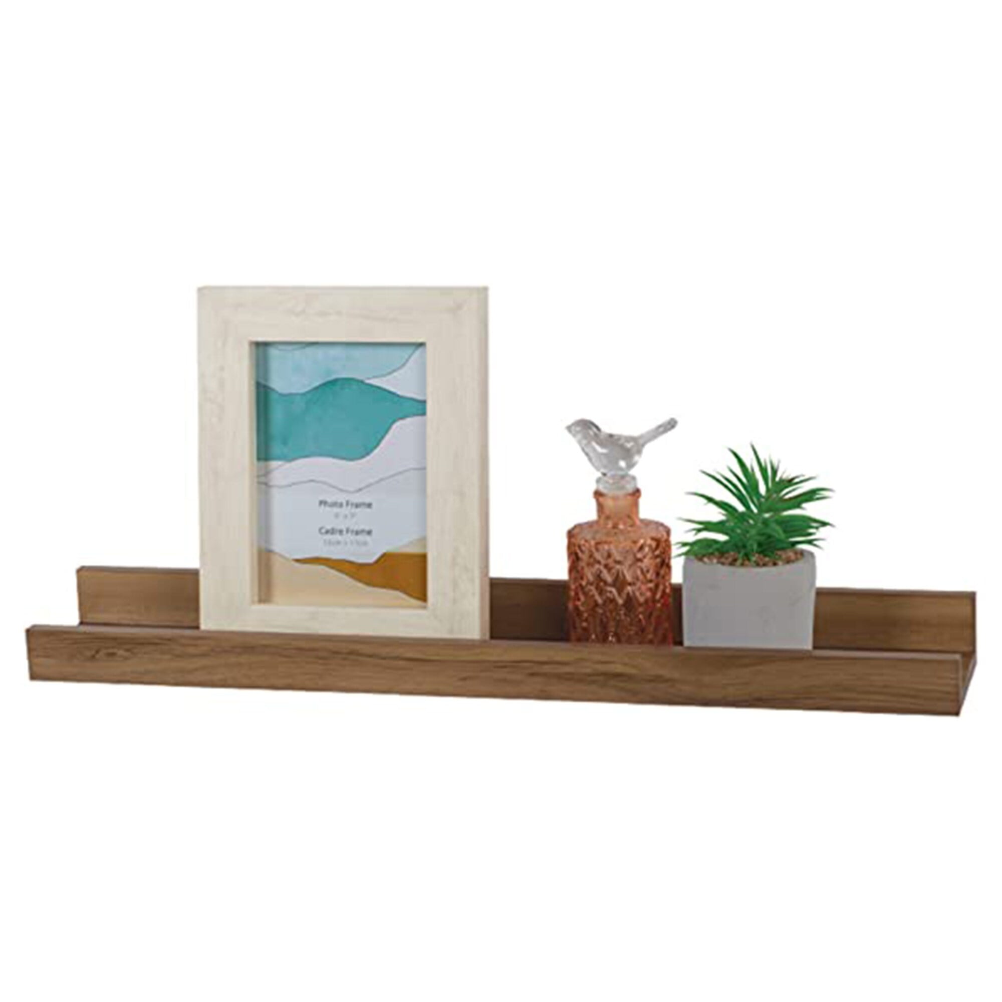 Kiera Grace Brown Edge Photo Frame Floating Wall Shelf - Walmart.com