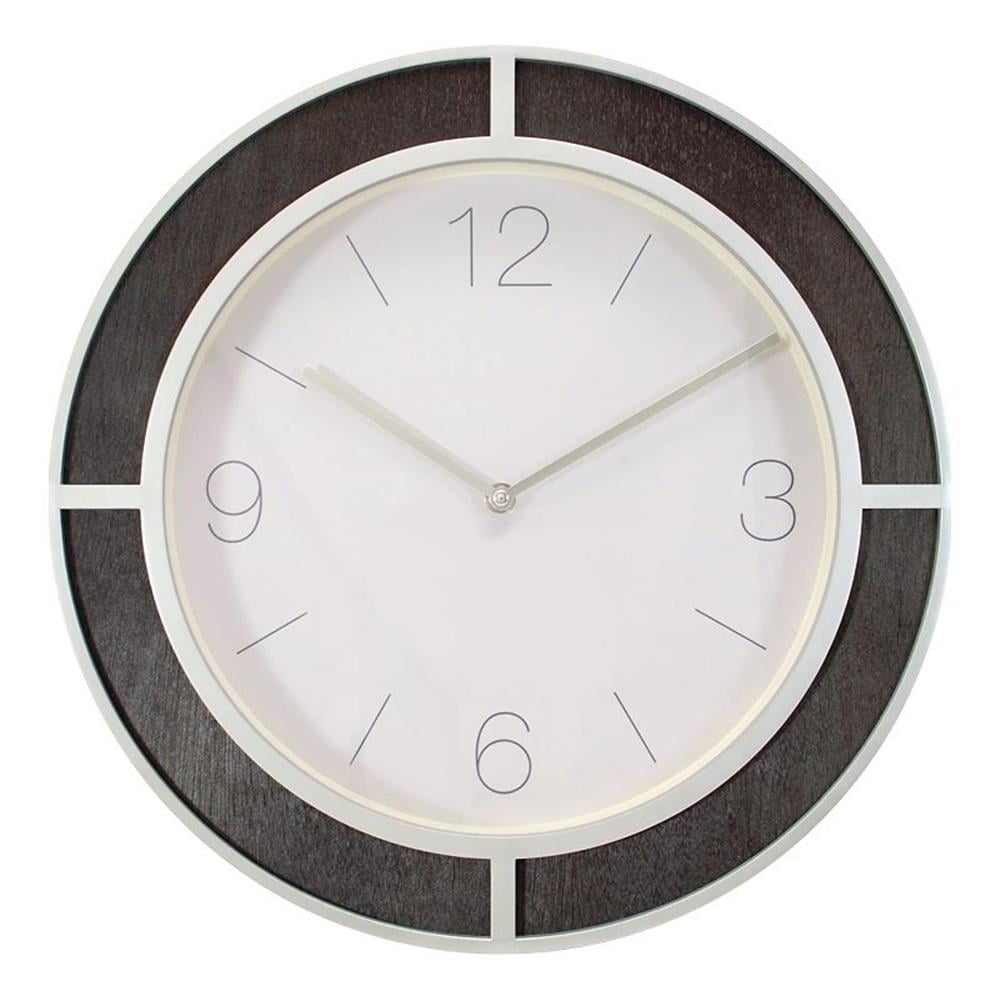 Kiera Grace Dark Brown and White Modern Minimalist Wall Clocks ...