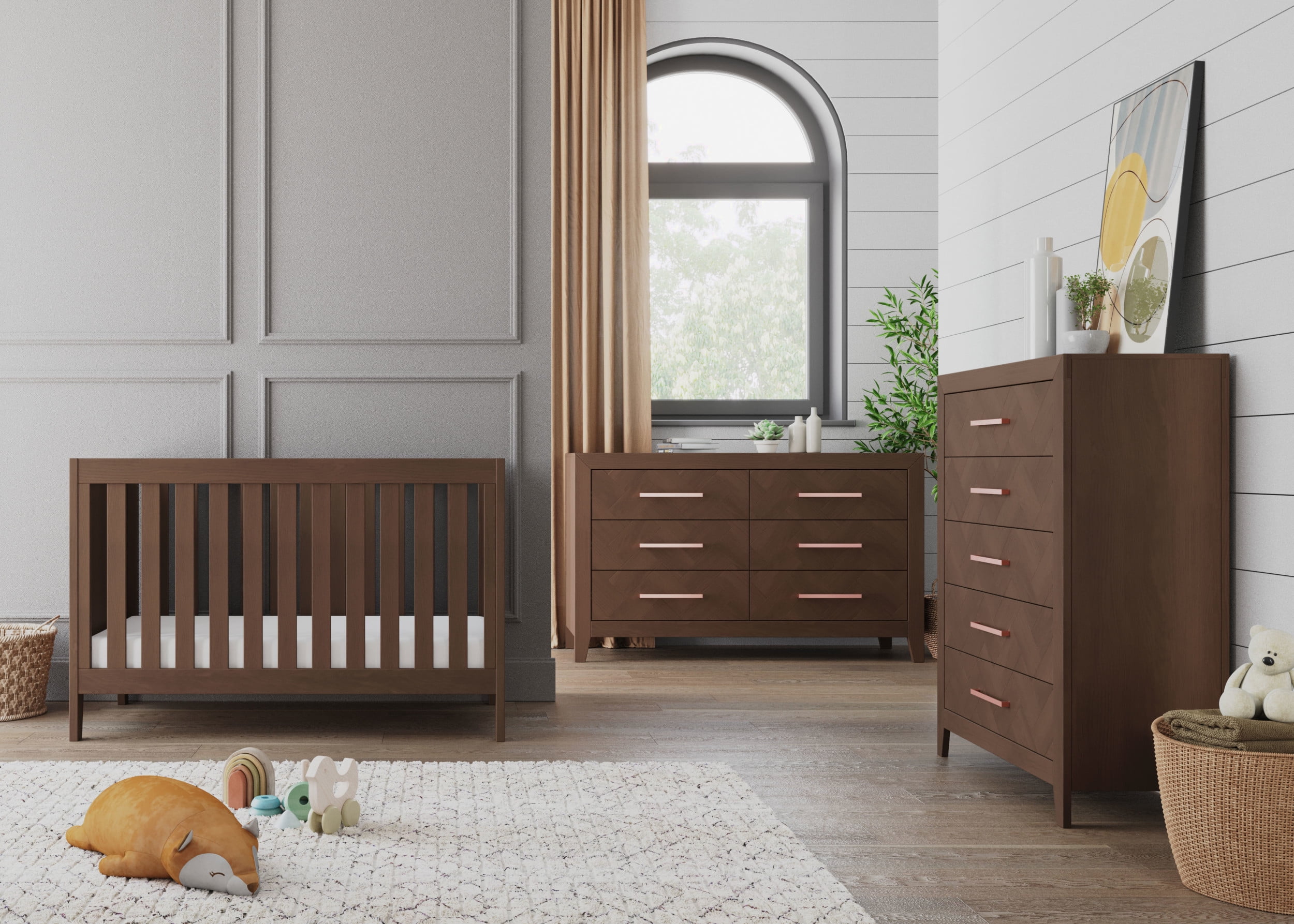 Kieran Euro Crib, Dresser, and Chest Nursery Set, 3-Piece, Includes 3 ...
