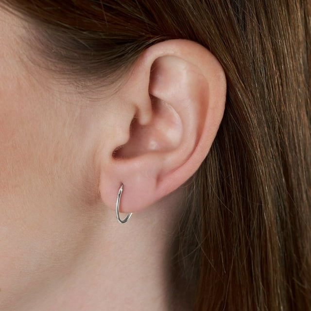 Kiewfjdk 3 Pack .925 Sterling Silver Endless Hoop Earrings Set - Lightweight 10MM, 12MM, 14MM ...