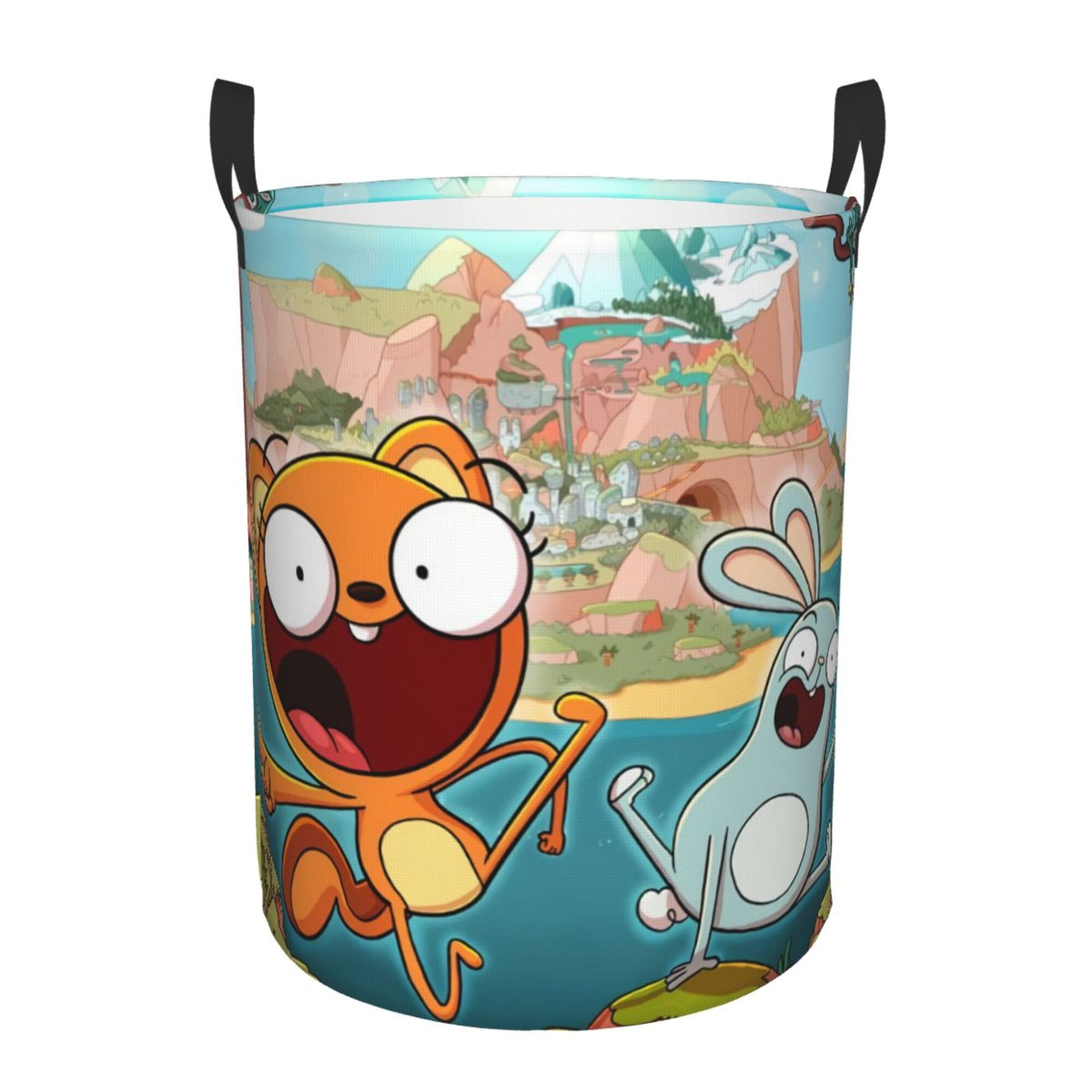 Kiff Laundry Hamper Cartoon Circular Foldable Basket With Handle ...
