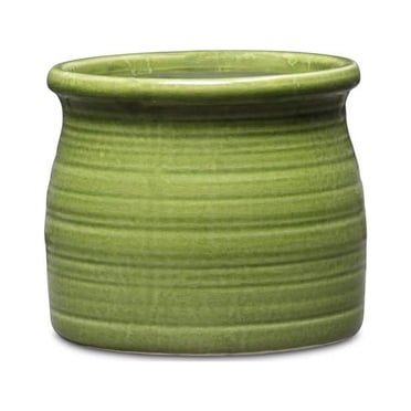 Parlora Crossed Diagonal Pattern Straight Side Ceramic Pot, Green ...