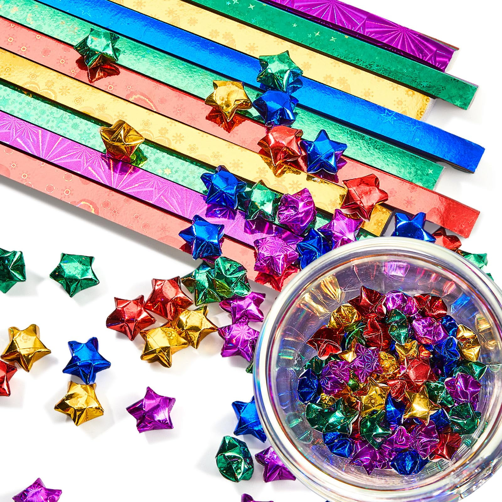 Kigeli 1000 Sheets Paper MFF30 Strips Foil Star Glitter Origami Stars ...