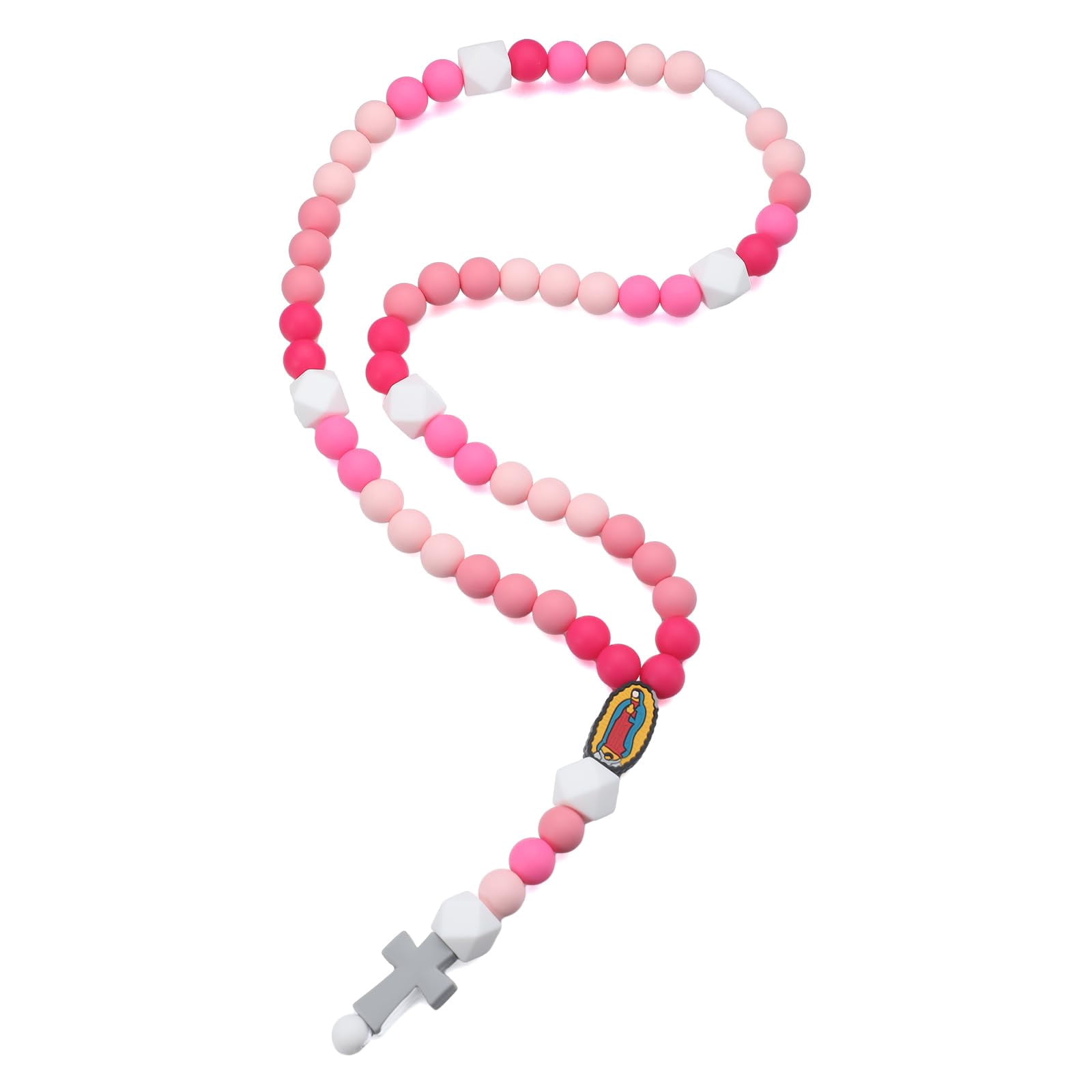 Kigeli Cross Baptism Silicone Rosary God Bless First Rosary Catholic ...