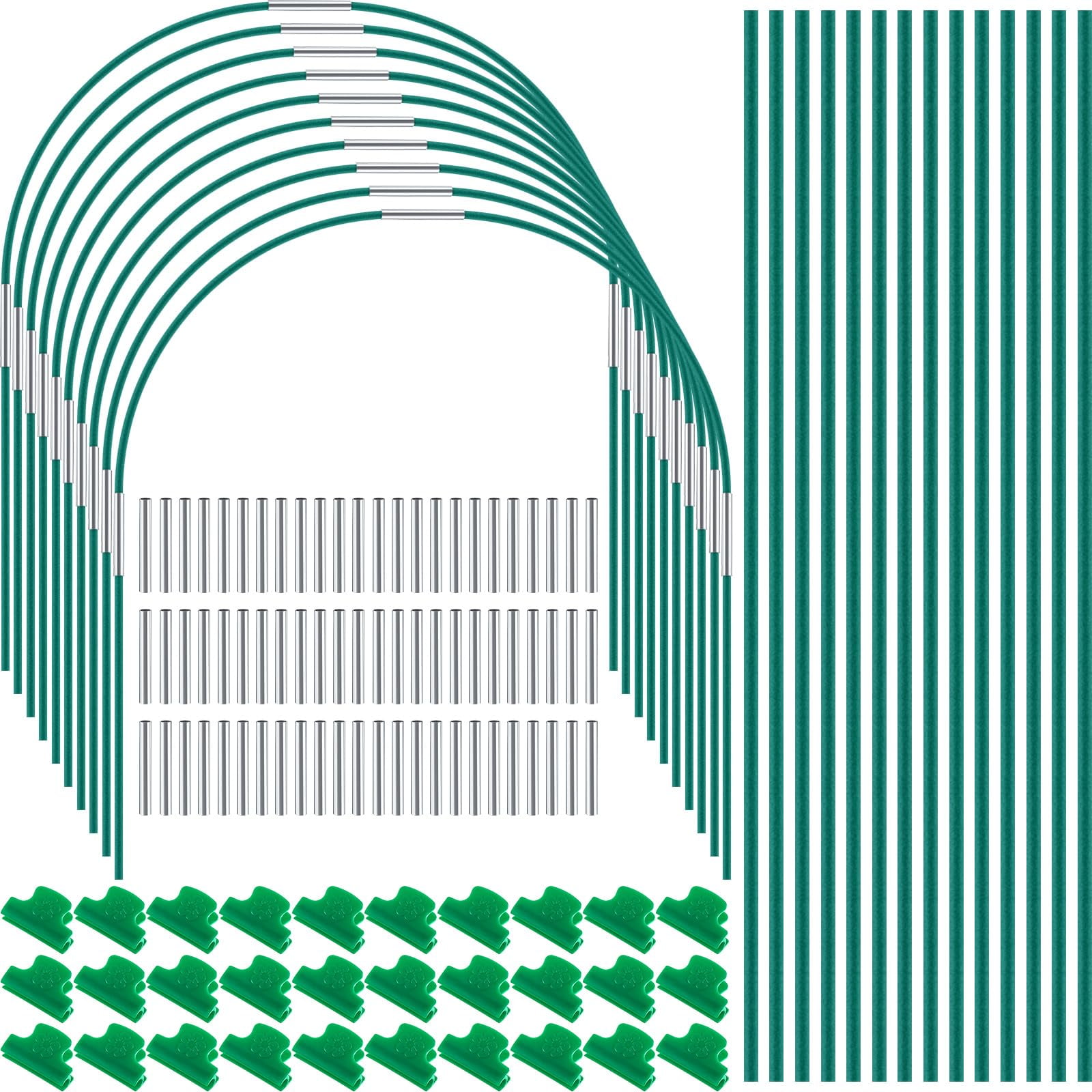 Kigley 100 Pcs Greenhouse Hoops Grow Tunnel 17 Plant Support DIY Garden ...