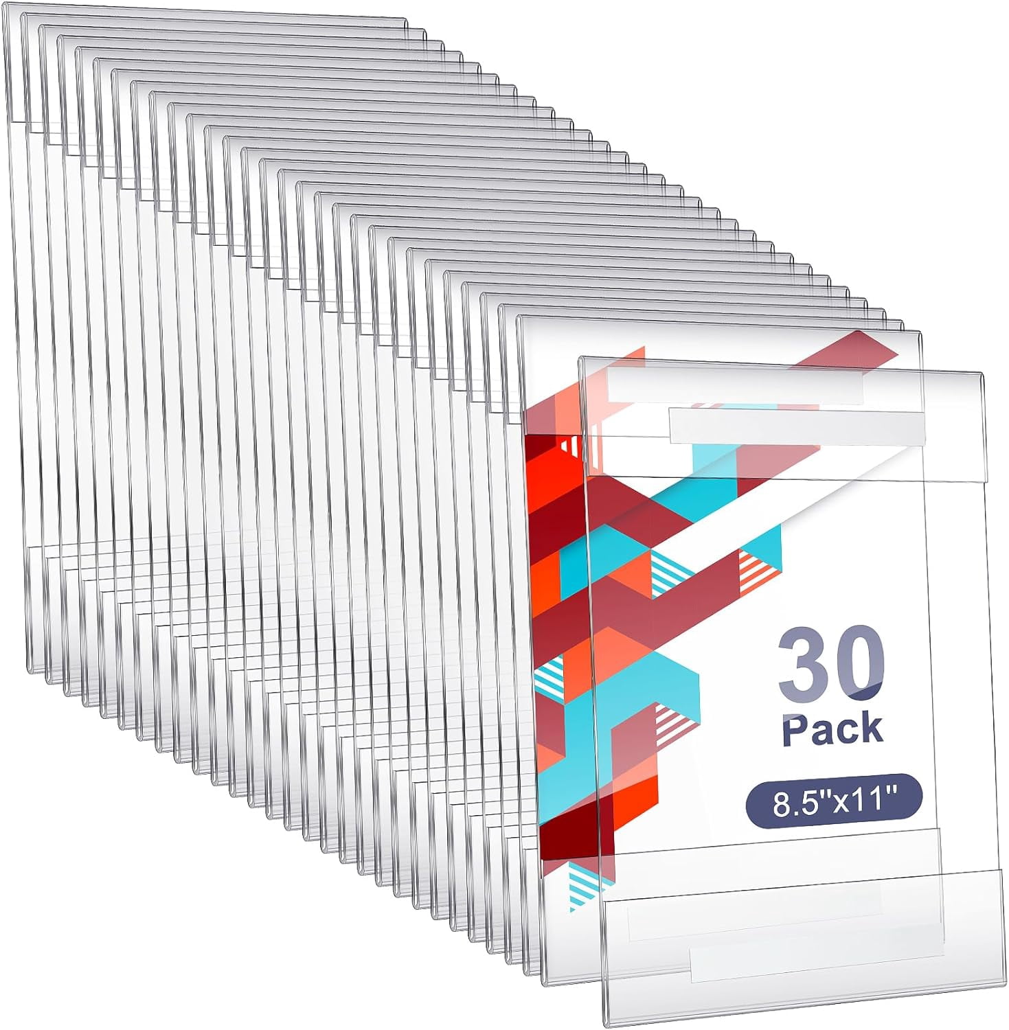 Kigley 30 Packs Wall Mount Acrylic Sign Holder with Tape Clear Acrylic ...