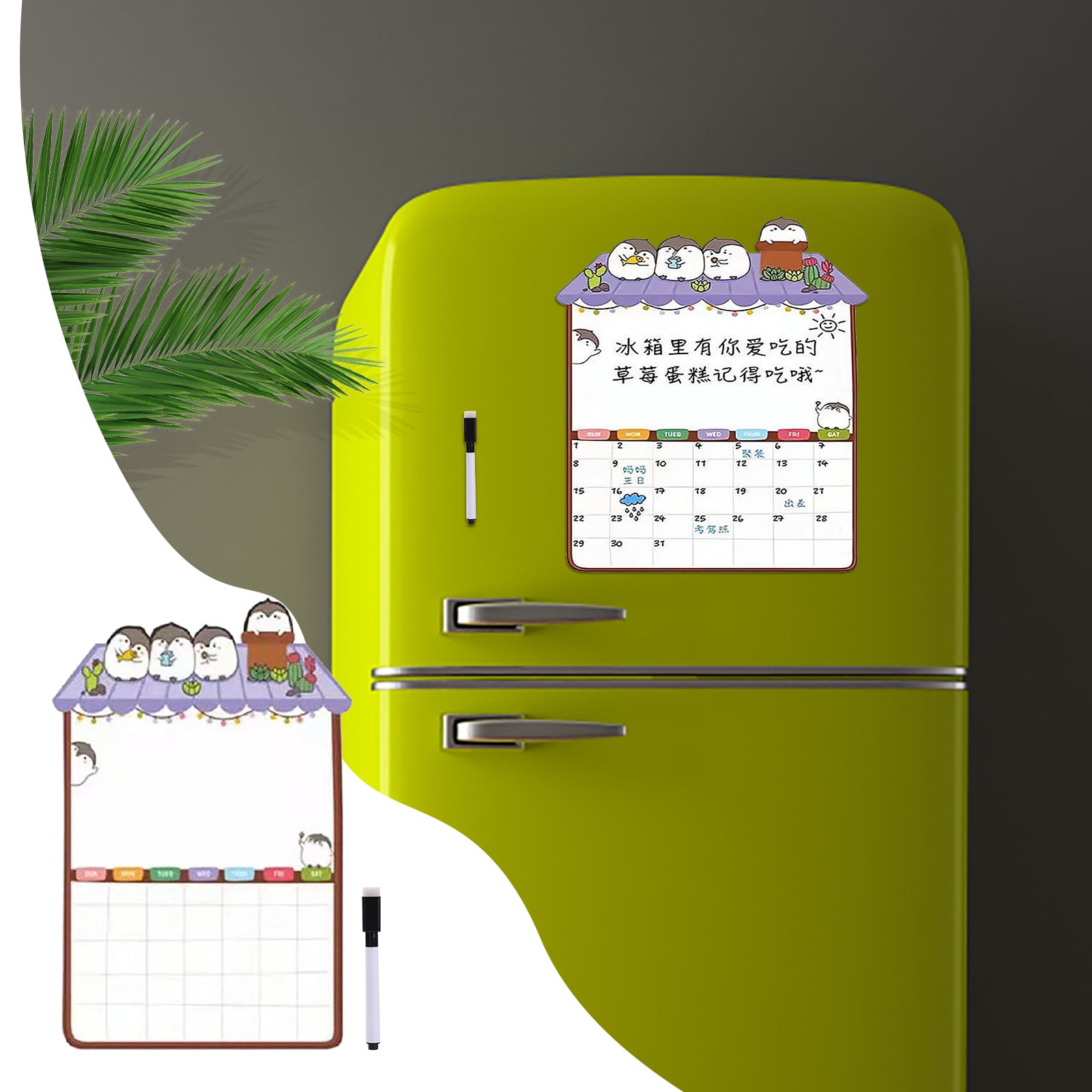 Kihbxv Message Board, Pen Clearance Creative Refrigerator with Badge ...