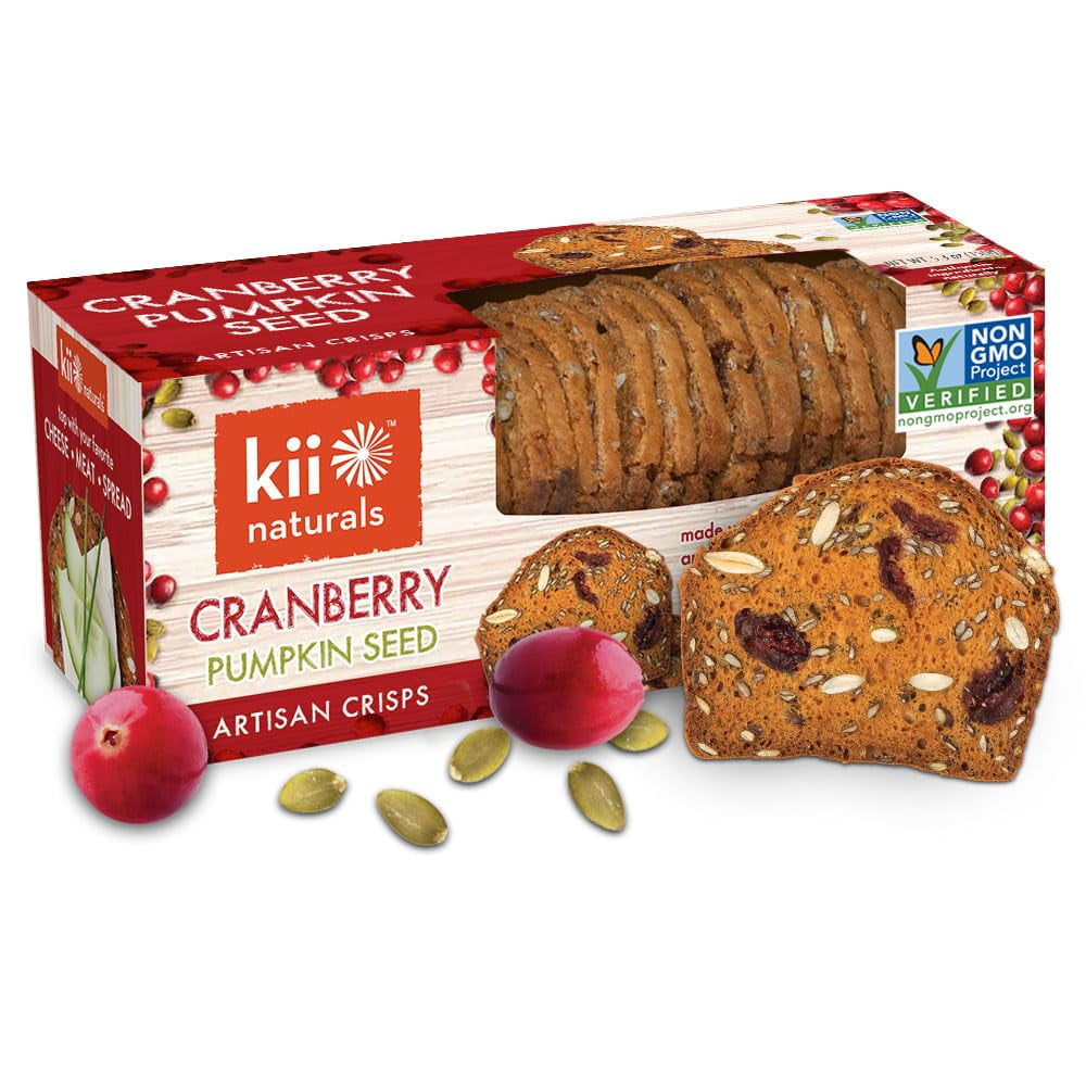 Kii Naturals Artisan Crisps, SBF3 Healthy Snack Crackers for Meats ...