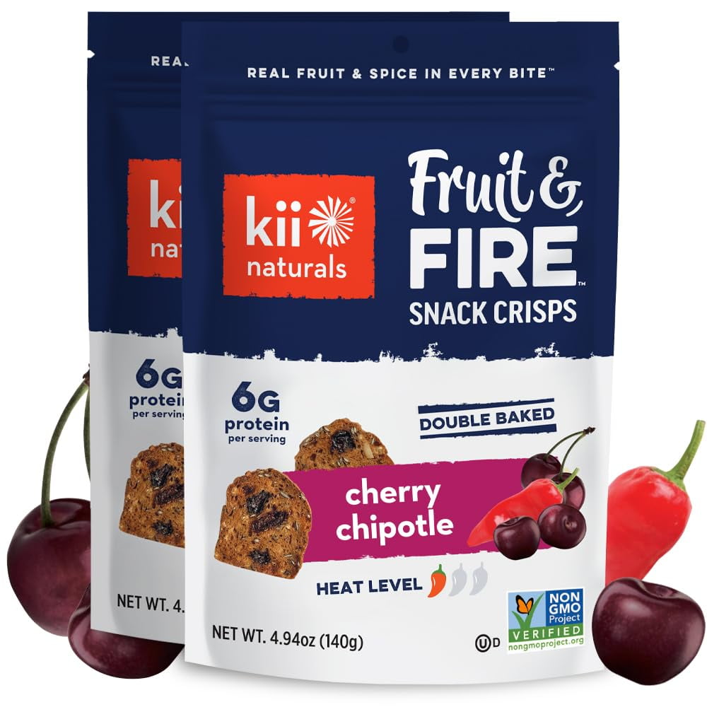 Kii Naturals Fruit & MZF22 Fire Crisps, Healthy Crackers for Cheese ...