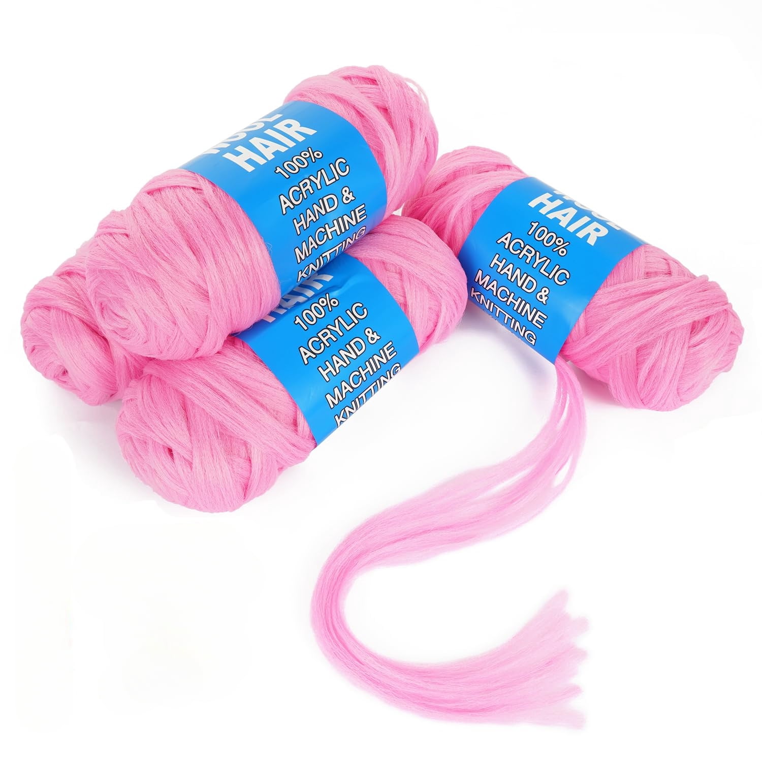 Kiibsot 1/4/8 Rolls 100% Brazilian Wool Hair Acrylic Yarn for African ...