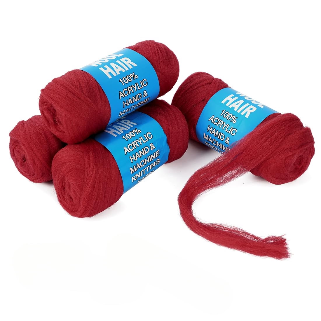 Kiibsot 1/4/8 Rolls 100% Brazilian Wool Hair Acrylic Yarn for African ...