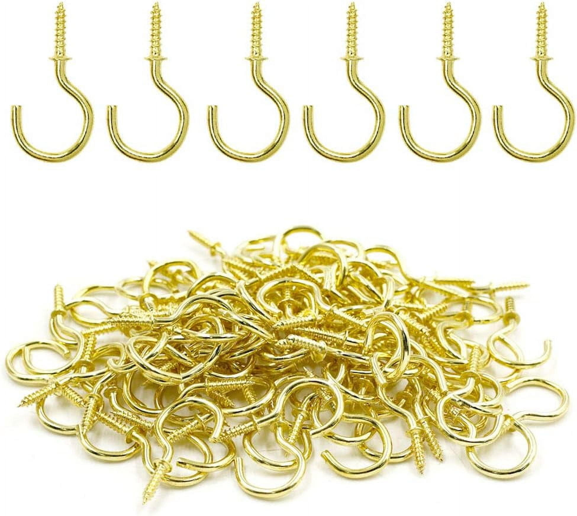 Kiibsot 100 Pcs 1" Ceiling Cups Hooks Screw Hooks, Ceiling Cup Hooks ...