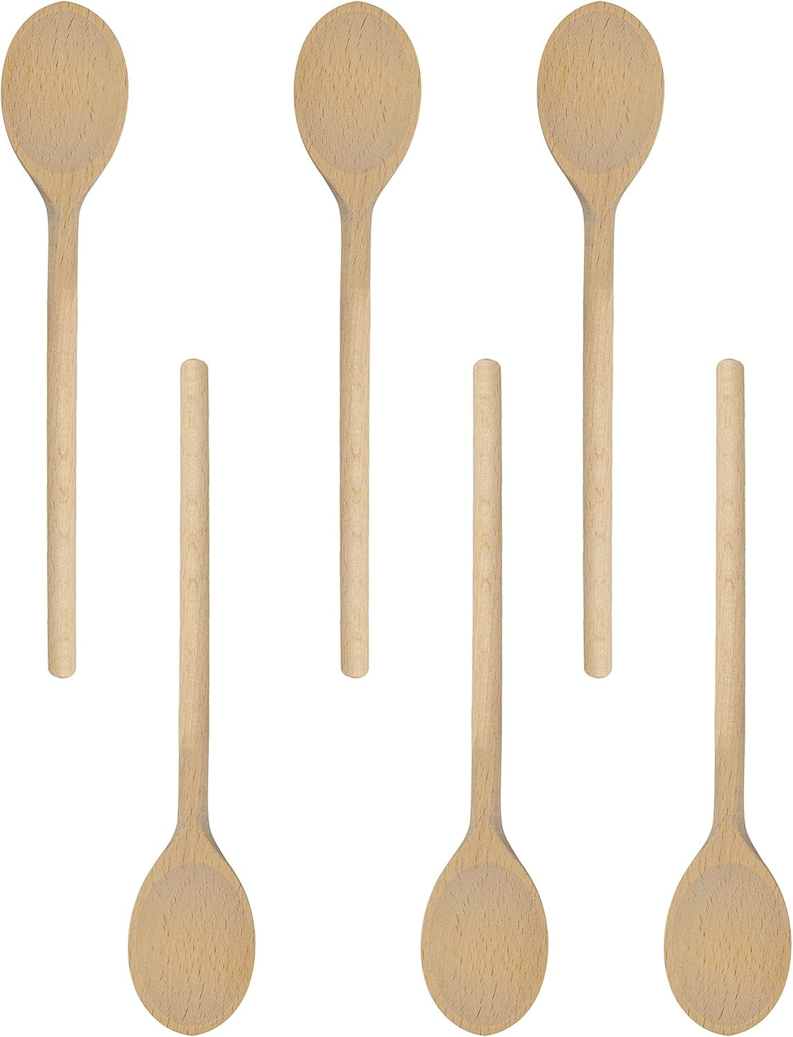 Kiibsot 14 Inch Long Wooden Spoons for Cooking - Oval Wood Mixing ...