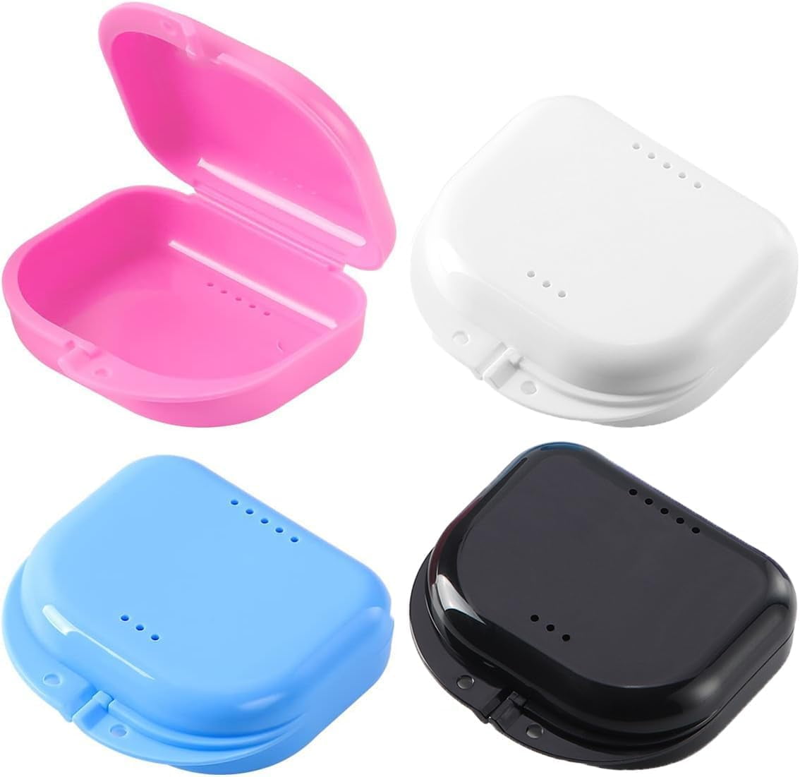 Kiibsot 4 Pack Retainer Case with Vent Holes, Orthodontic Mouth Guard ...