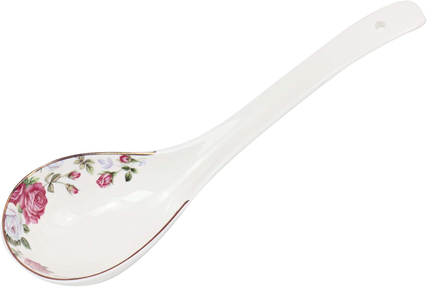 Kiibsot Ceramic Soup Ladle Spoon Bone china Big Ladle Spoon, Deep ...