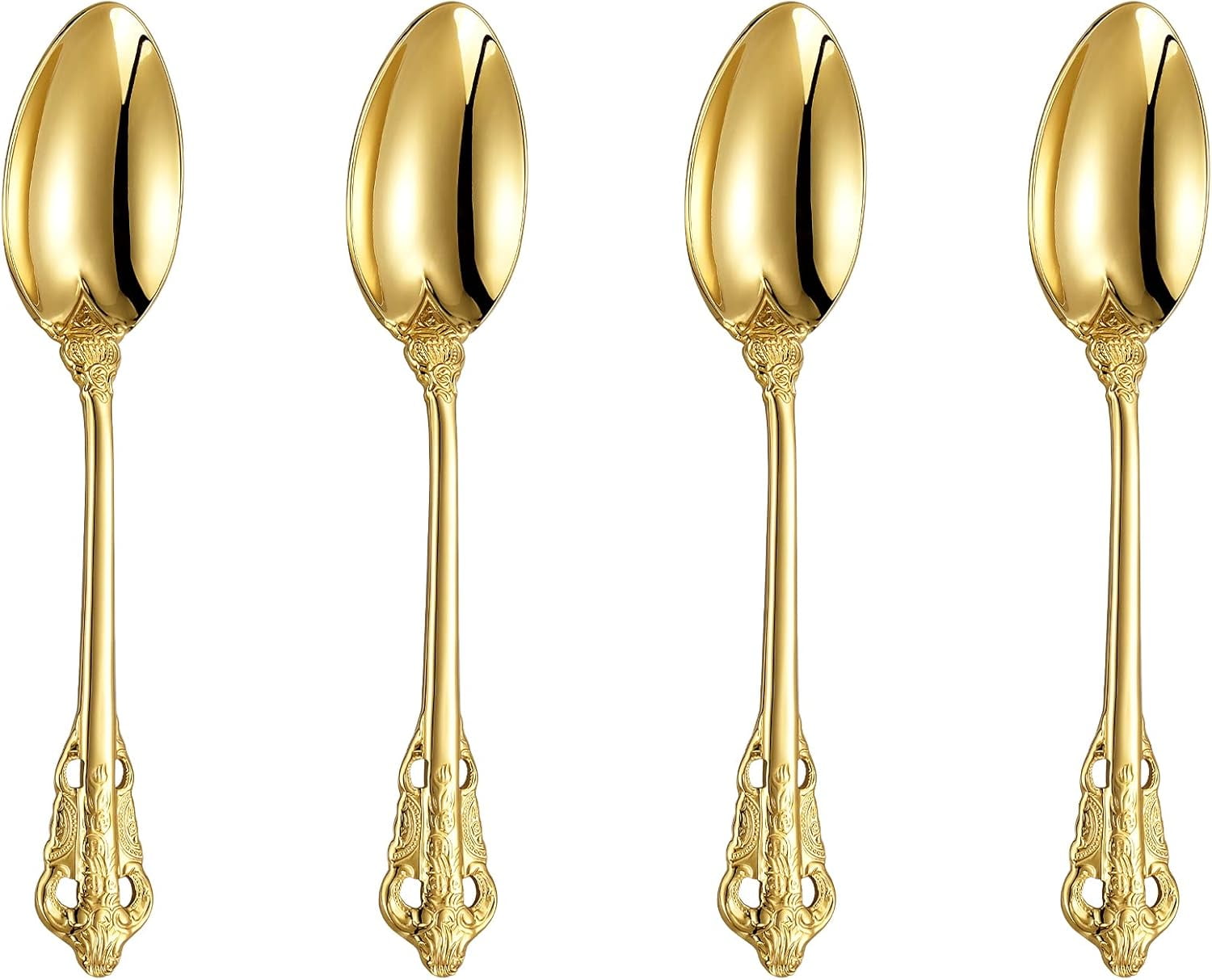 Kiibsot European Style Luxury Stainless Steel Teaspoons Pack of 4, 6.3 ...