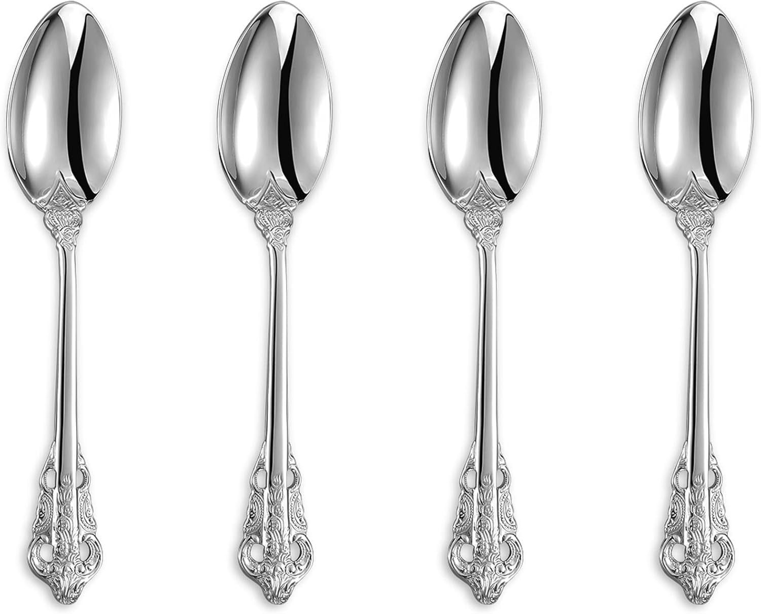 Kiibsot European Style Luxury Stainless Steel Teaspoons Pack of 4, 6.3 ...