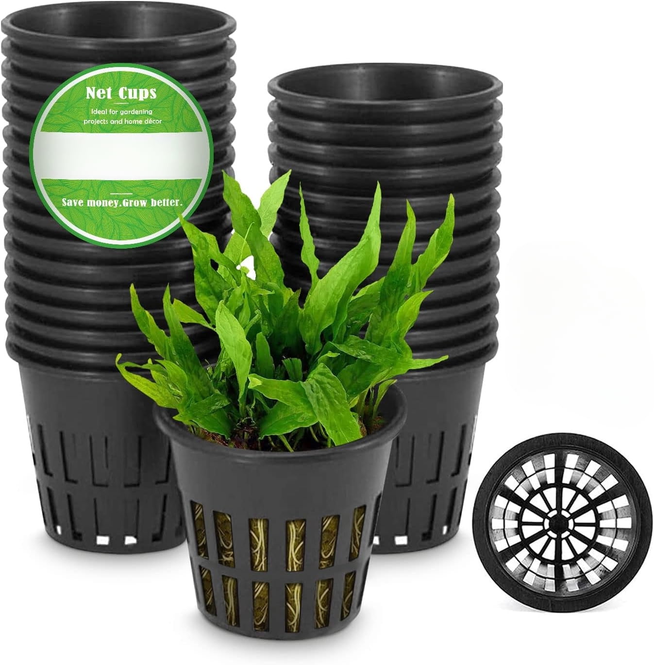 Kiibsot Net Pot, 25 Pcs/ 50 Pcs 3 Inch/ 4 Inch Garden Slotted Mesh Net ...