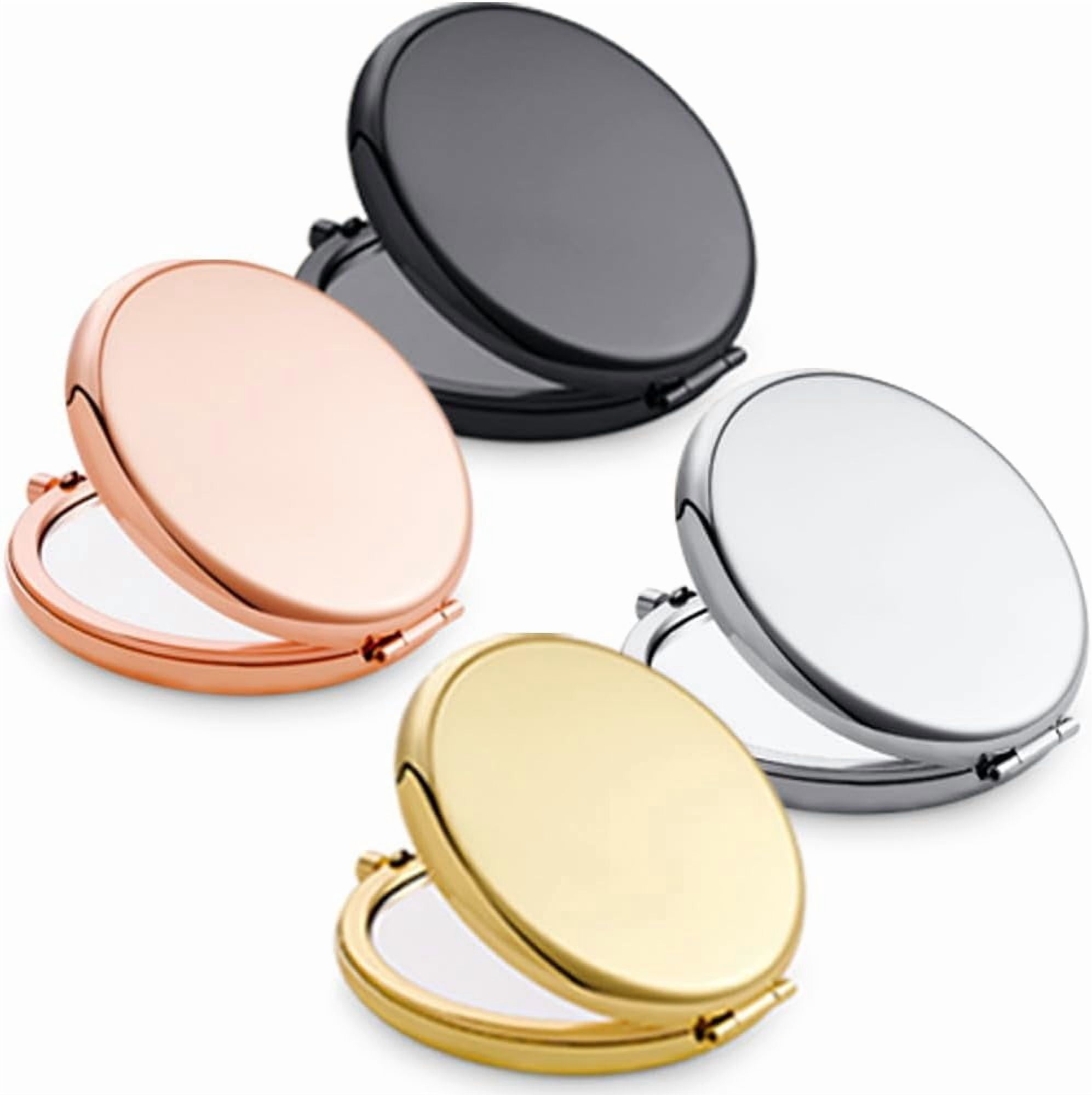 Kiibsot Portable Compact Makeup Mirrors for Women, Metal Round Shell ...