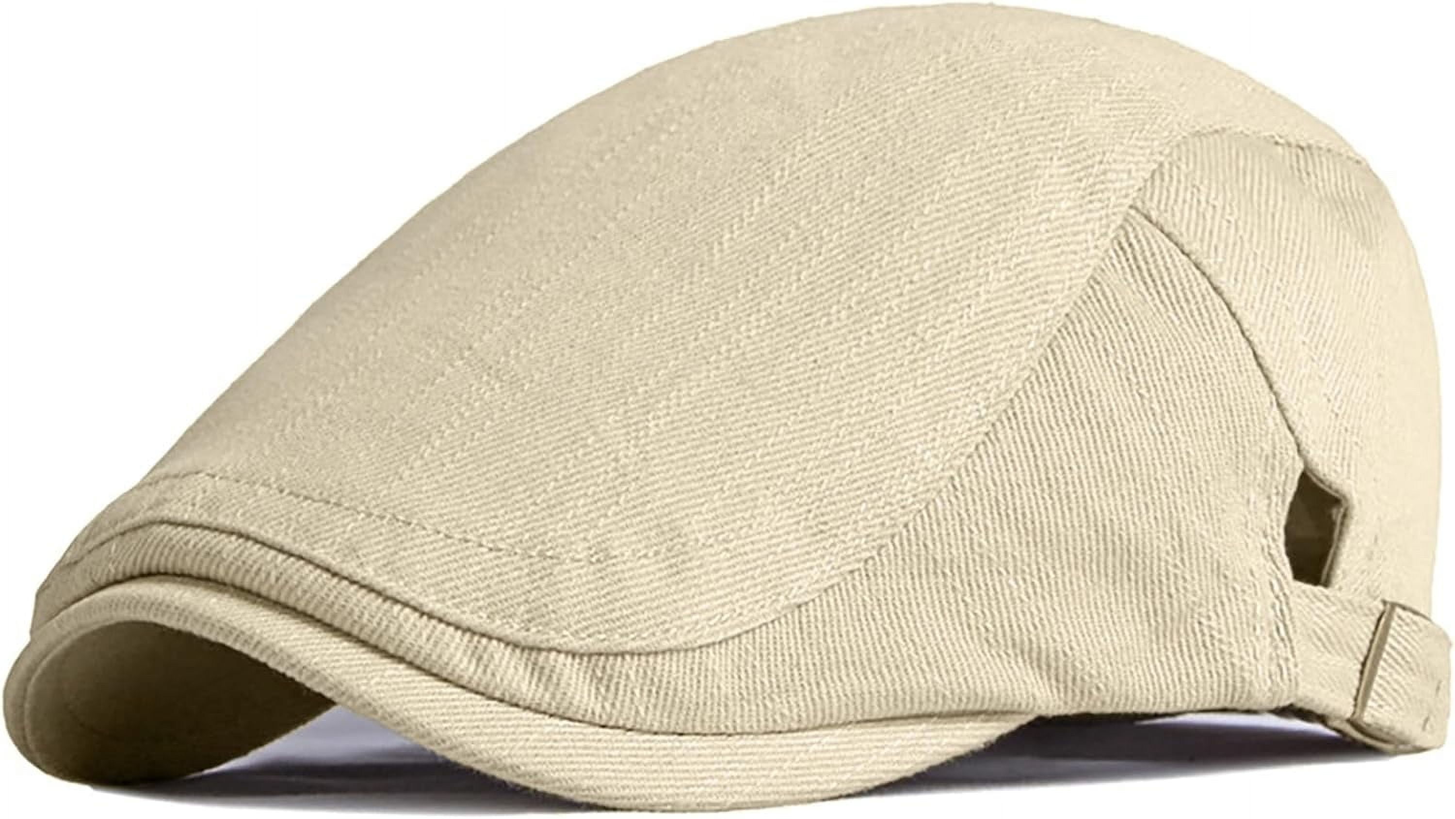 Kiibsot Vintage Newsboy Hats for Men Flat Cap Cotton Adjustable ...