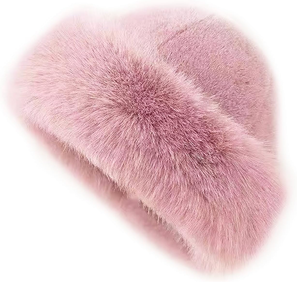 Kiibsot Womens Winter Faux Fur Bucket Hat, Warm Faux Mink Plush Hat ...