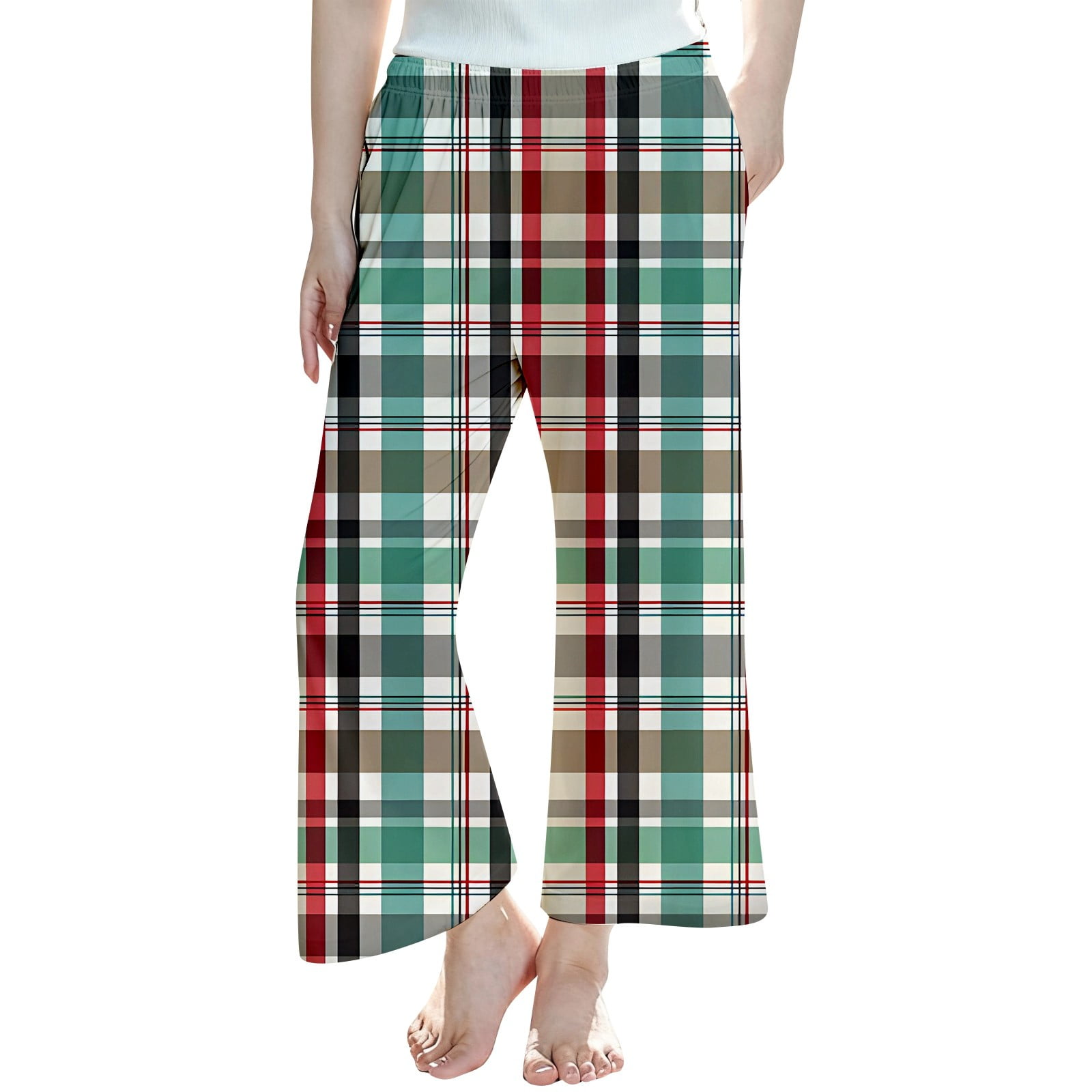 Kiijoy Big Girls Plaid Sleep Pants Comfy Pull-On Pajama Pants for Kids ...