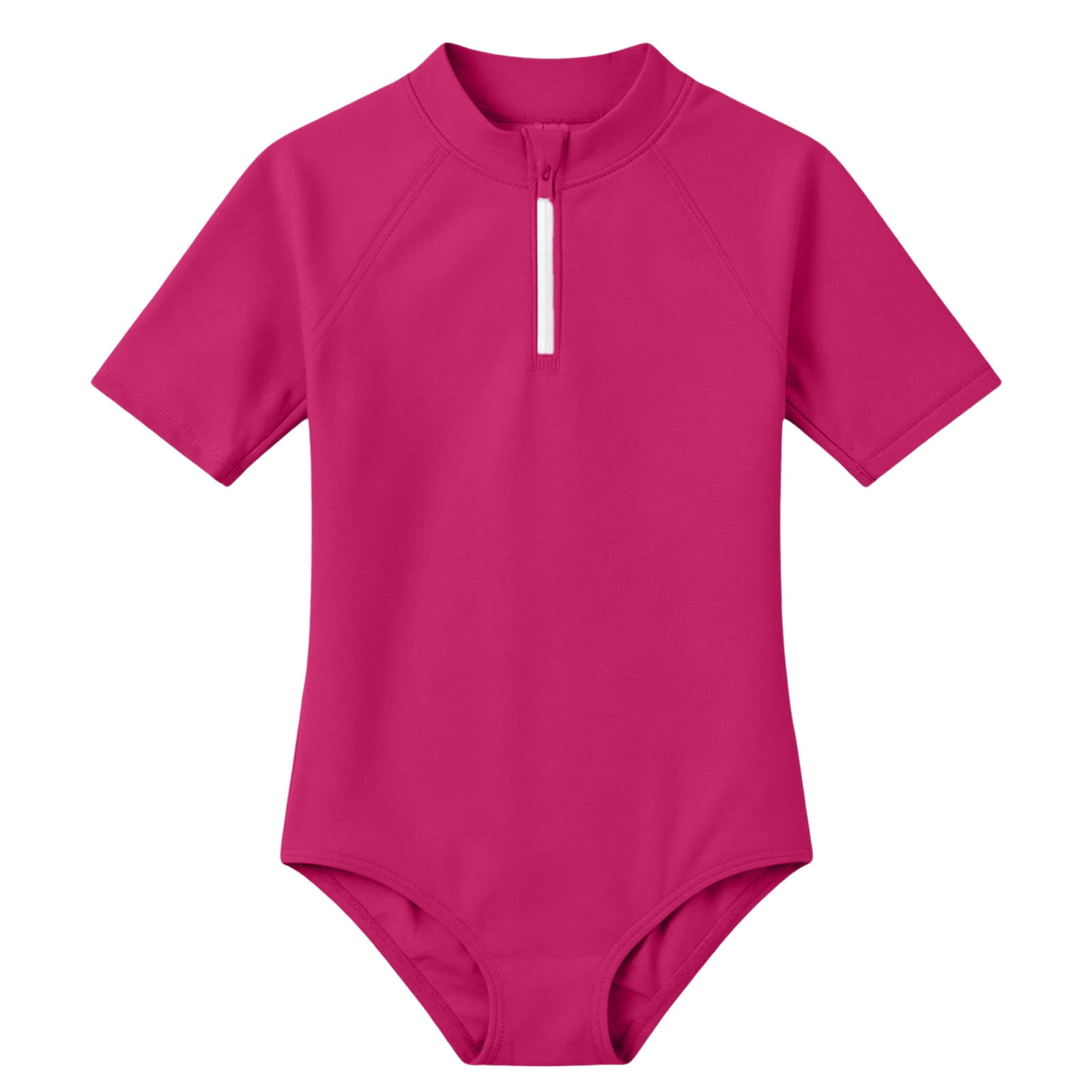 Kiijoy Girls Short Sleeve Rash Guard One-Piece Swimsuit Surfing Suit ...