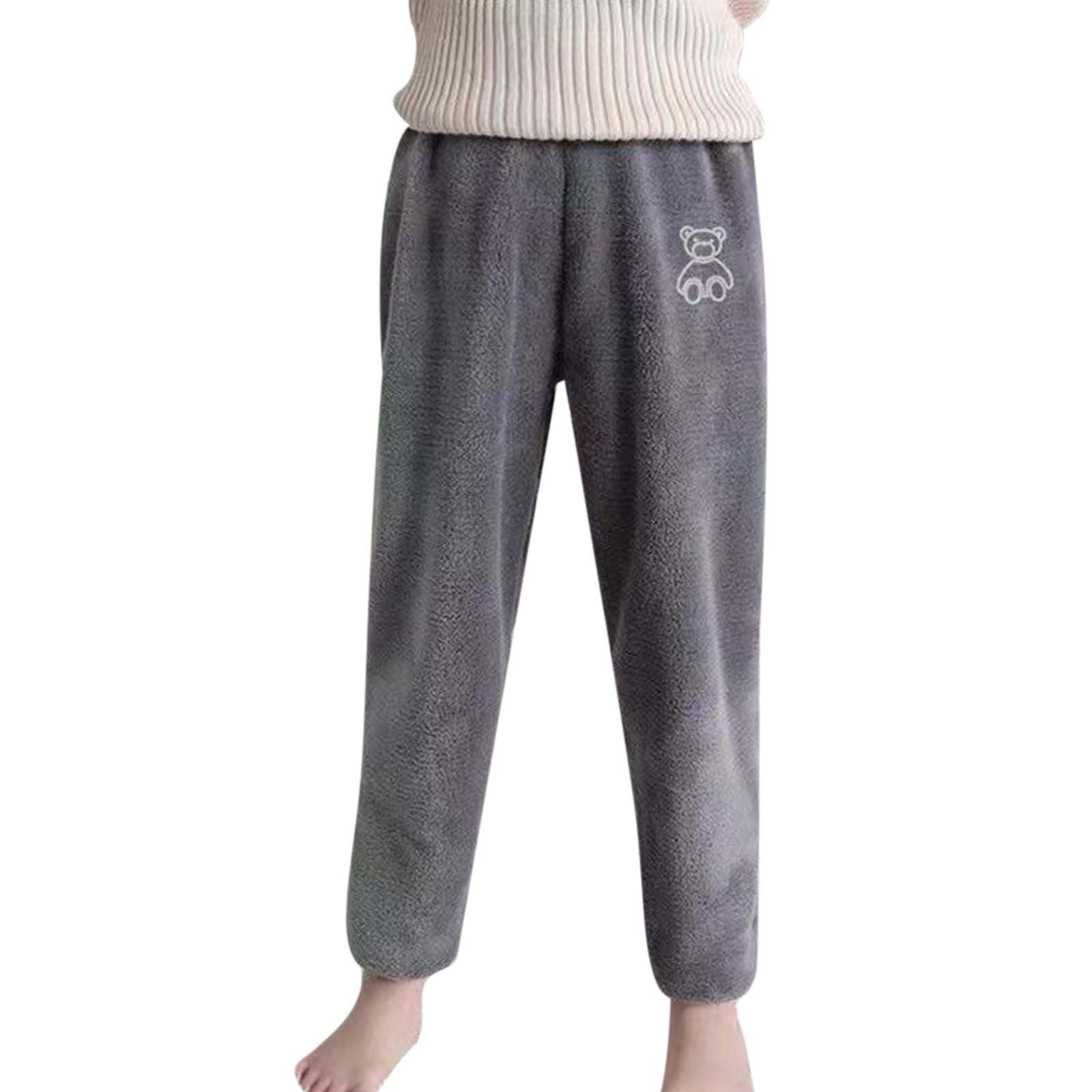 Kiijoy Girls Flannel Pants Soft Fuzzy Pajama Pants Sweatpants, Sizes 18 ...