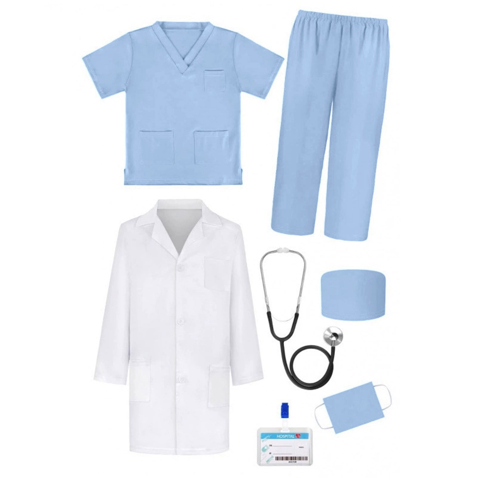 Kiijoy Kids Outfits Children's White Lab Coat Doctor Dress Up Clothes ...