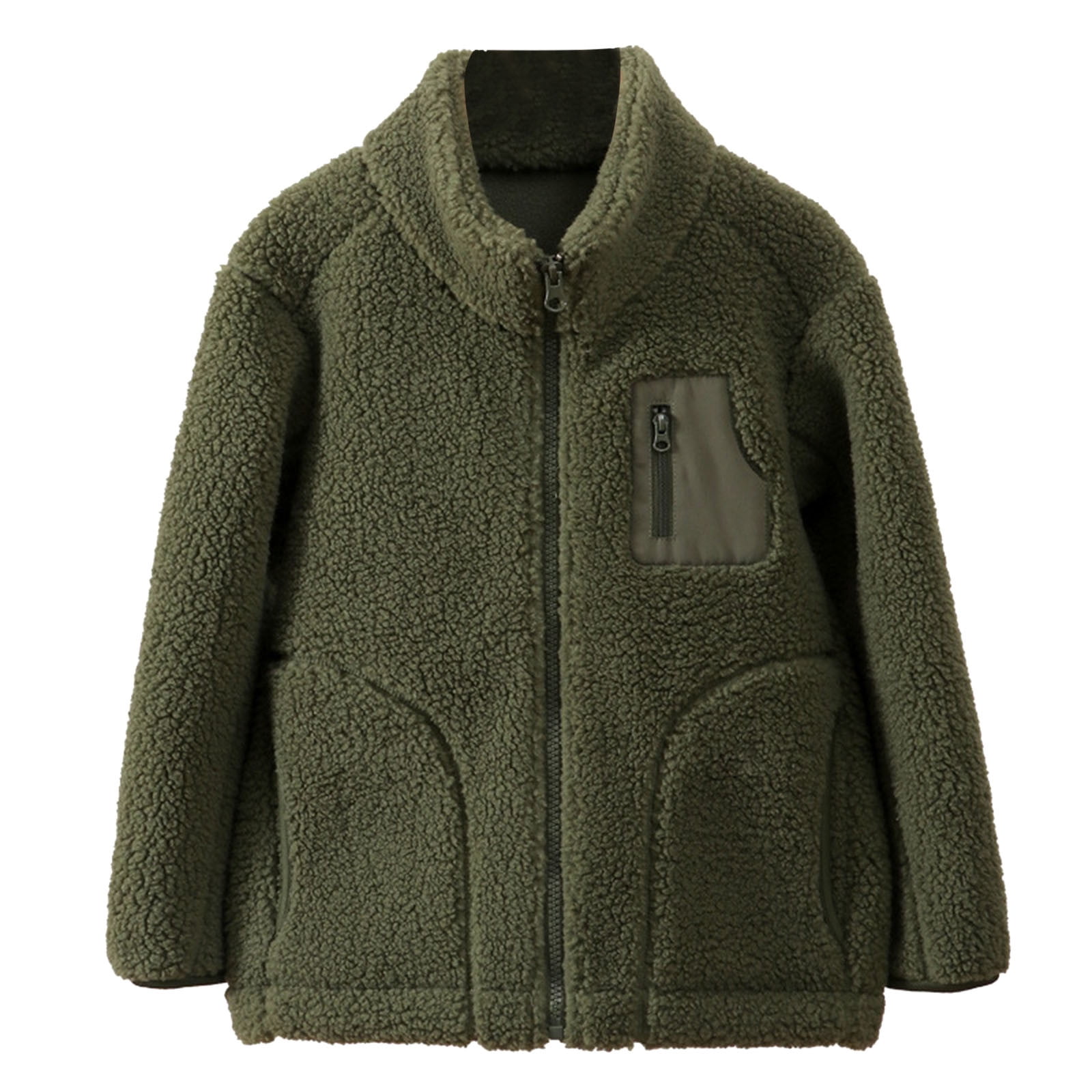 Kiijoy Little Boys Winter Warm Coat Fleece Fuzzy Zip Up Jacket ...