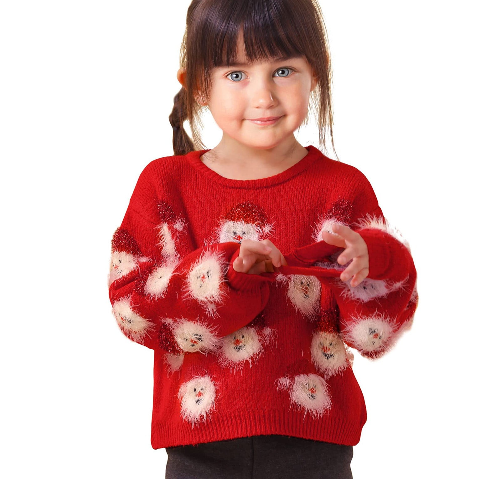 Kiijoy Little Girls Christmas Sweater Funny Santa Funny Xmas Knitted ...