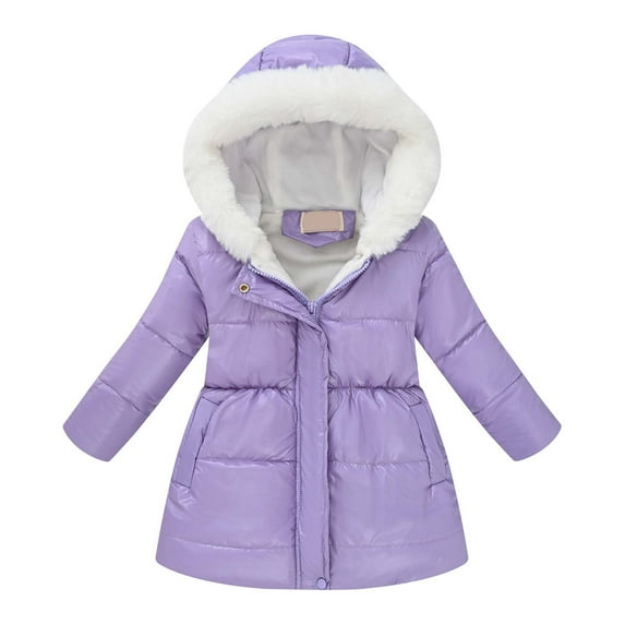 Kiijoy Little Girls Parka Coat Winter Hooded Jacket Outerwear for Kids ...